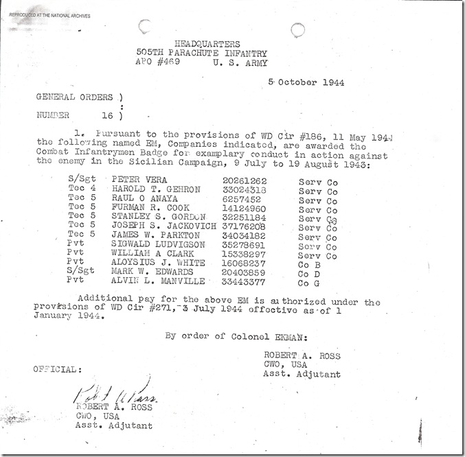 Tribute to an 82nd Airborne Veteran: Bill’s Combat Infantryman Badge (CIB)